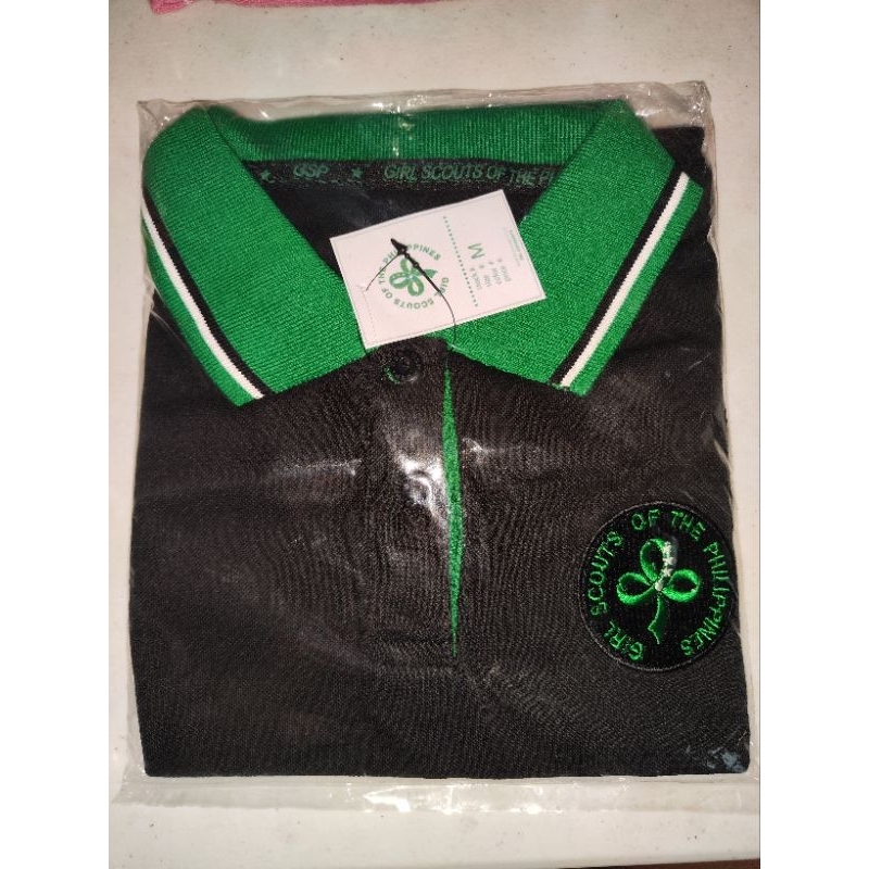 GSP Polo Shirt Girl Scout of the Philippines Black Green Adult Uniform ...