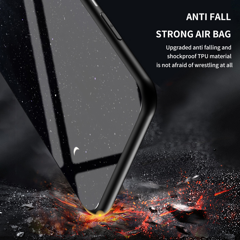 For Galaxy A06 Case Couple Starry Moon Mirror Glass Protector Meteor ...