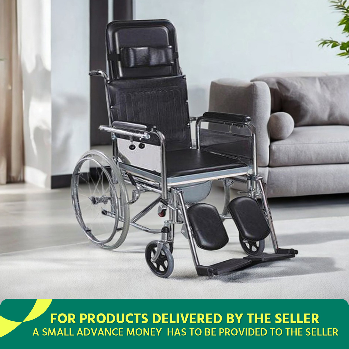 Wheelchair_High Back Commode | Daraz.com.bd