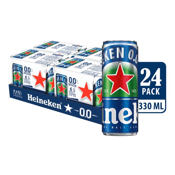 Heineken 0.0 Non-Alcoholic Malt Drink 330 ml. Pack 24.ไฮเนเก้น 0.0 เครื่องดื่มมอลต์ไม่มี ...