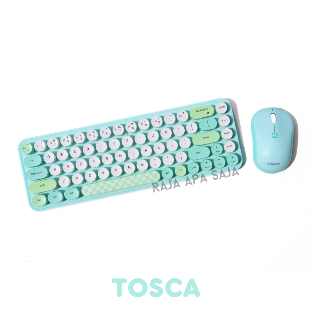 Keyboard Mouse Set Combo Wireless Aesthetic Tanpa Kabel Kantor Office ...