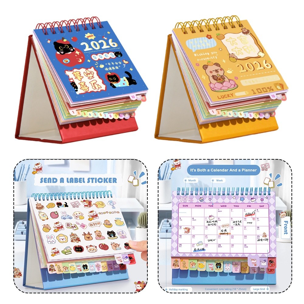 Simple Capybara 2026 Desk Calendar Portable Coil Schedule Planner ...
