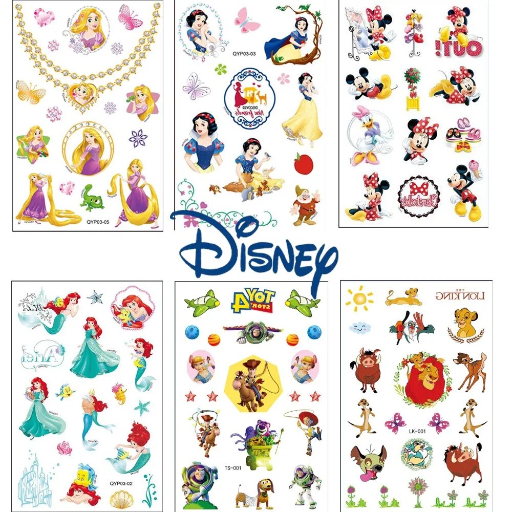 4Pcs/set Tattoo stickers Disney Stitch Princess Sofia Unicorn Frozen ...