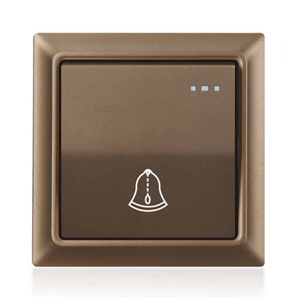 【TopazTrove】Doorbell Switch Wallpad Hotel EU UK Standard Silver Satin ...