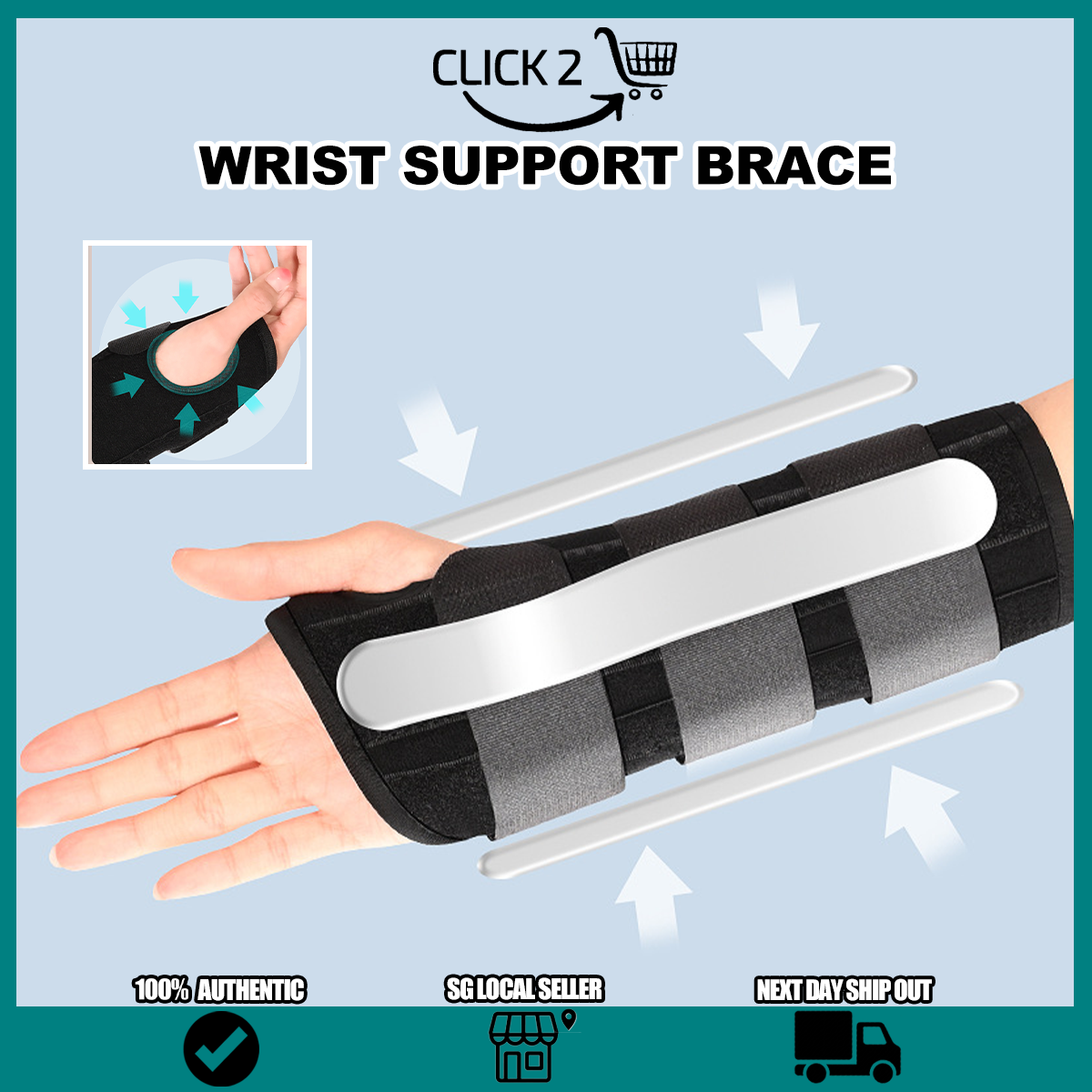 SG Wrist Support Brace/ Breathable Sprain Forearm Band/ Strip Hand ...