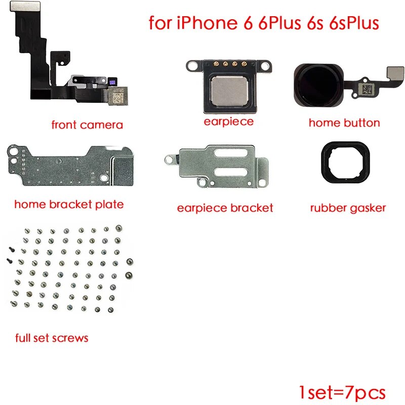 NEW Full Set LCD Parts For iPhone 6 6P 6S Plus Front Camera Home Button ...