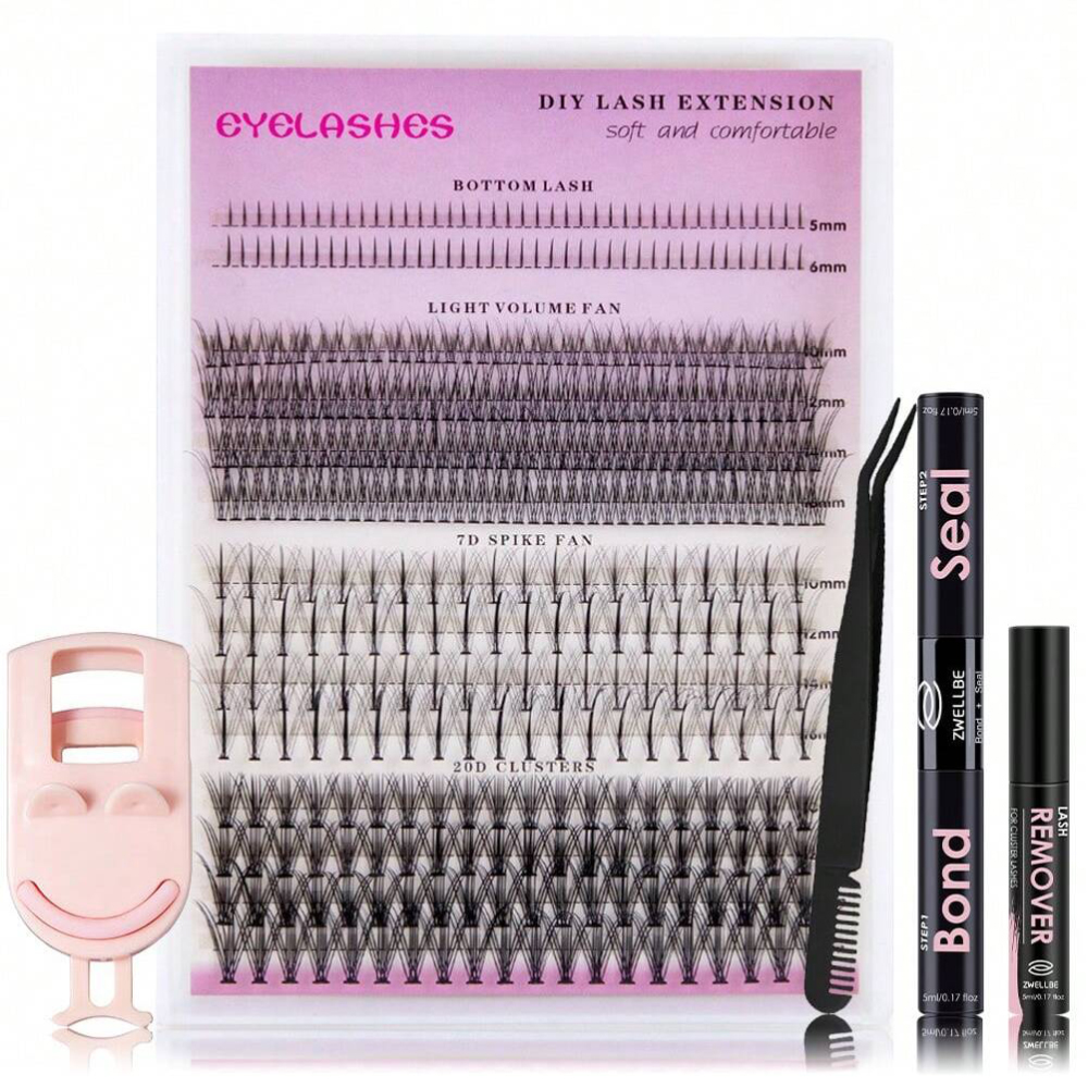 DIY Eyelash Extension Kit at Home, 4 Styles Individual Lashes Kit ...