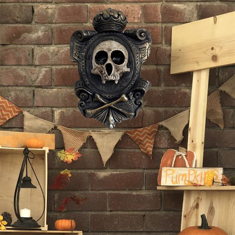 Hanging Skull Plaque Skull Art Wall Decor Halloween Gothic Skull Craft ...