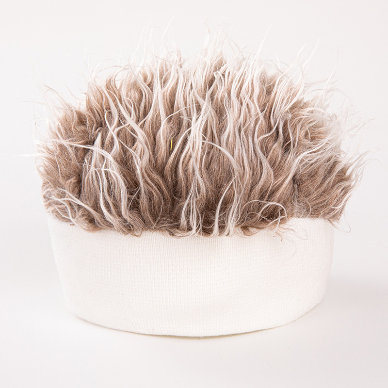 Creative Wig Hat Funny Novelty Street Hip Hop Beanie Hat Spiked Fake ...