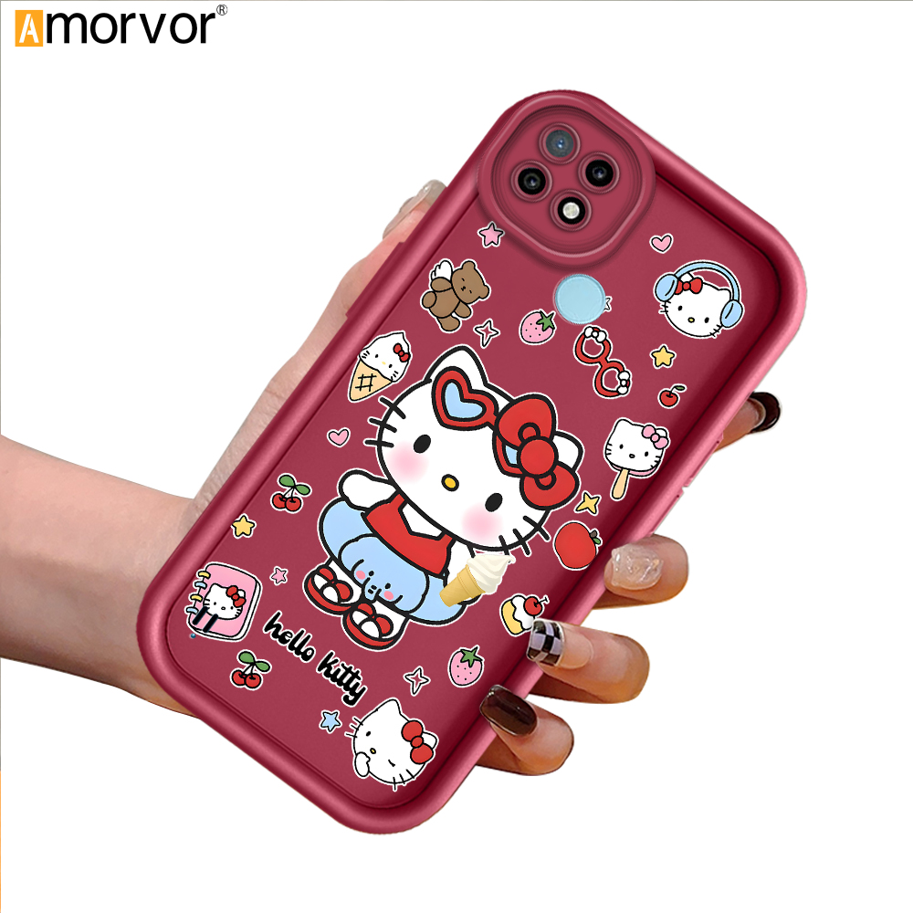 AMORVOR for Realme C21 Back Cover KT Cat Swimming Ring Fashionable Soft ...