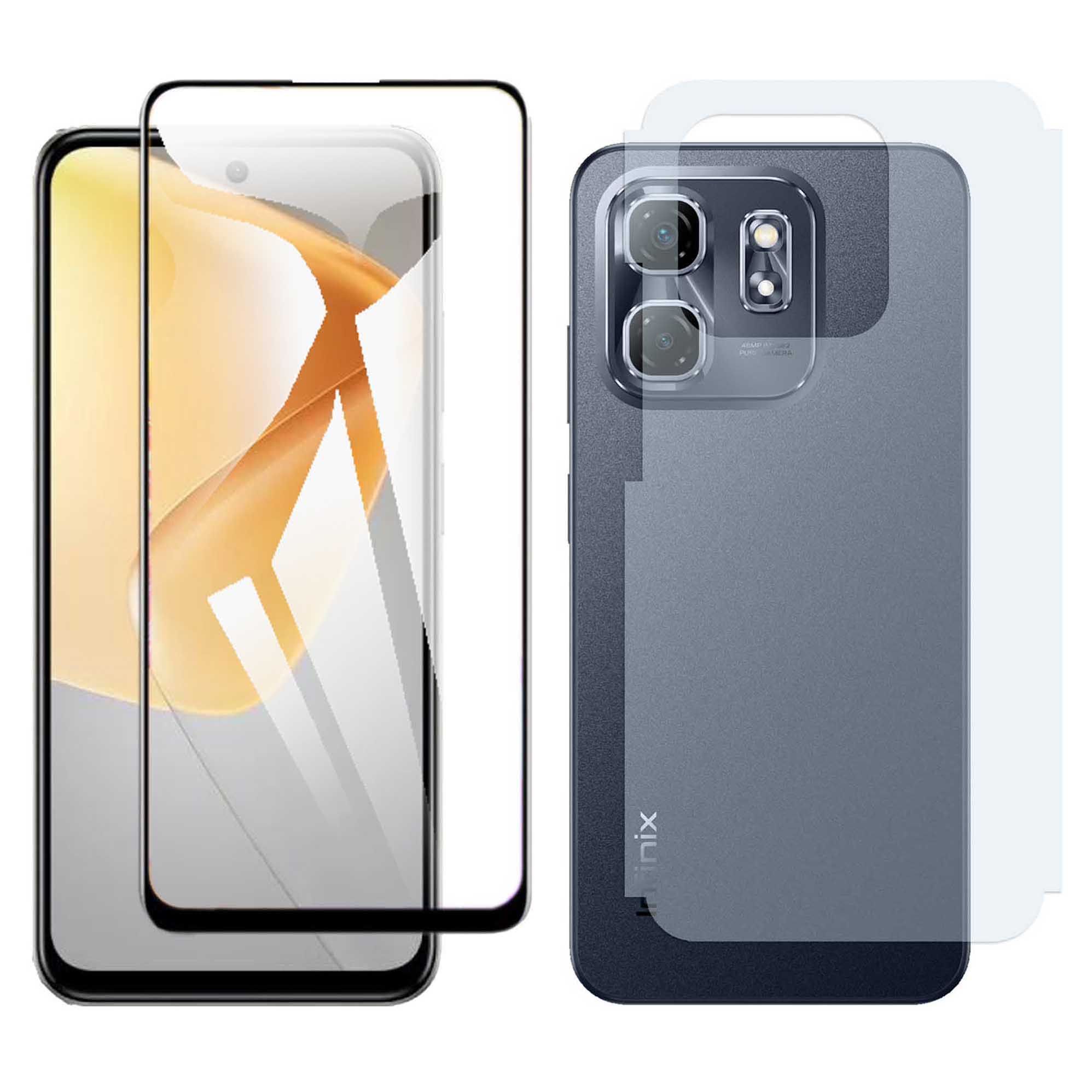 Infinix Hot 50i Full Black 9D/5D/6D /10D/11D/21D Tempered Glass Screen ...