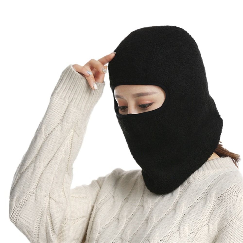 Simple Thermal Full Face Cover Hats Thickened Pullover Cap Face Neck ...