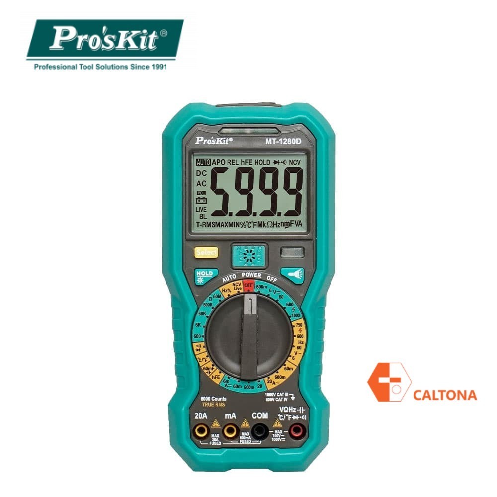 Pro'skit MT-1280D 3 5/6 True-RMS Digital Multimeter | Lazada