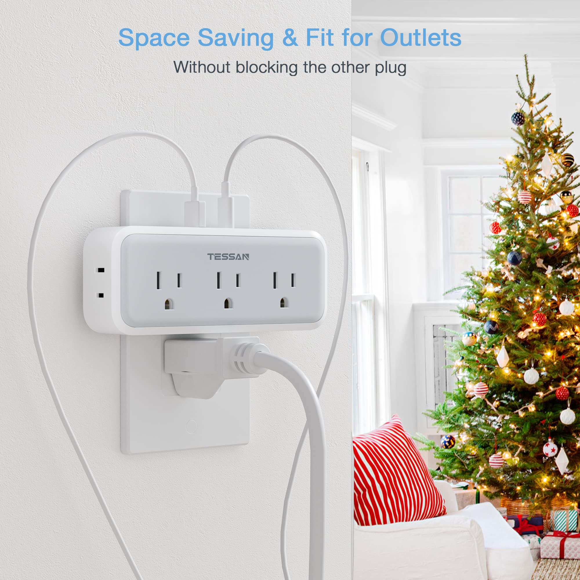【NaturalHaven】Tessan Multi Plug Outlet With 5 Outlets 3 Usb 1 Usb C ...