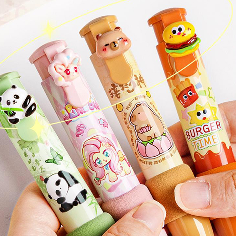 Sliding Retractable Pencil Eraser Cartoon Capybara Slide Erasers Cute ...