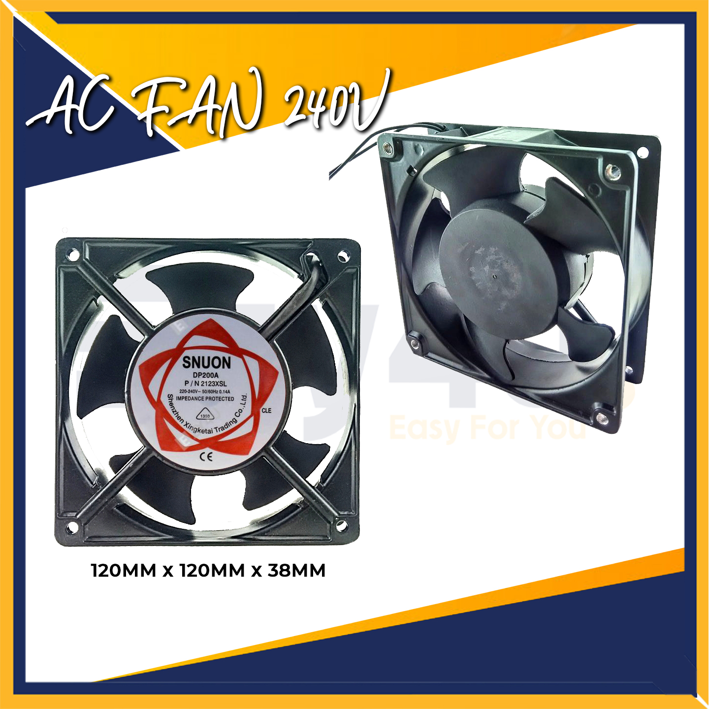 AC 220-240 0.14A 23W 120mm x 120mm x 38mm Air Circulation Fan PC Computer Desktop Case CPU ...