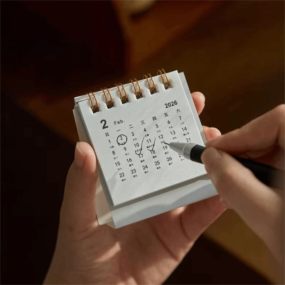 New Mini 2026 Desk Calendar Portable Cartoon Monthly Planner Schedule ...