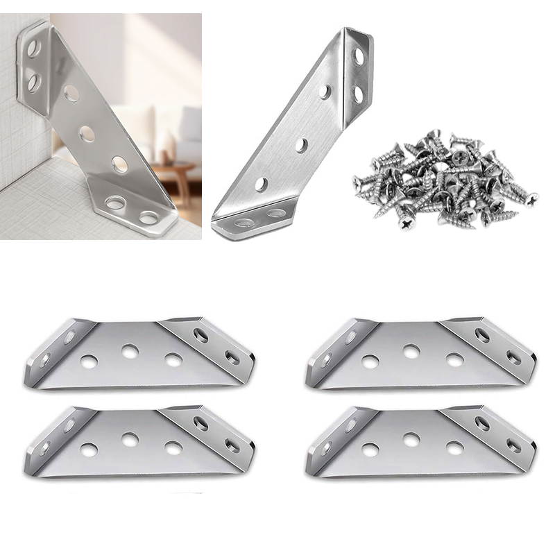 12/24PCS Stainless Steel Corner Bracket Furniture Corner Connector ...