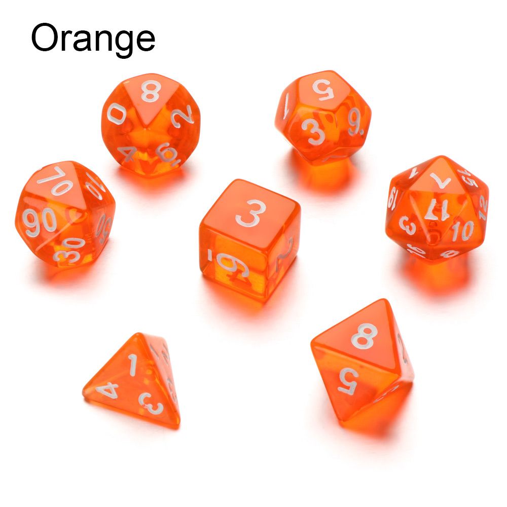 7pcs/set D4 D6 D10 D12 D20 Dichromatic Dices Coulorful Numbers Dials ...