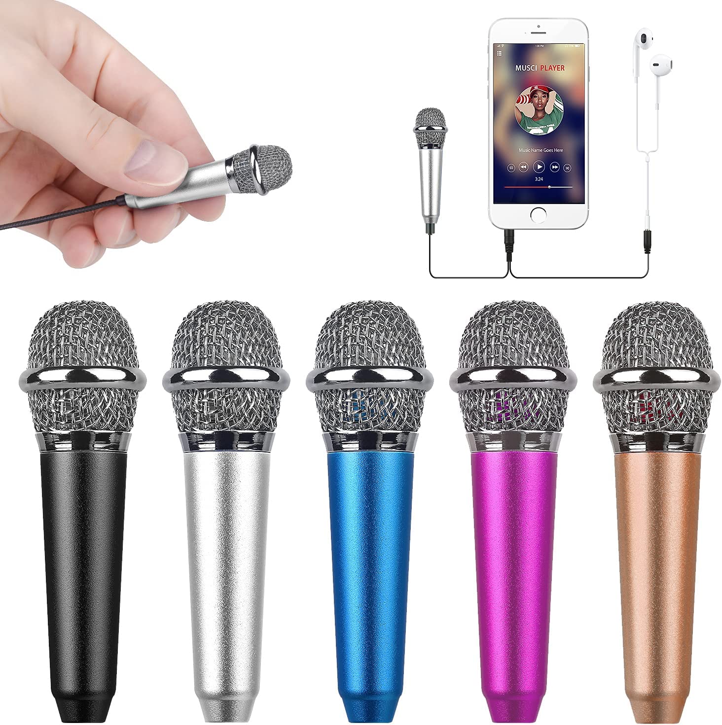 🎤【Readystock】 + FREE Shippin 🎙 Mini Portable 3.5mm Microphone Vocal ...