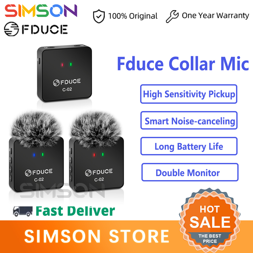 FDUCE Wireless Microphone for Recording Vlogging Rechargeable Long ...