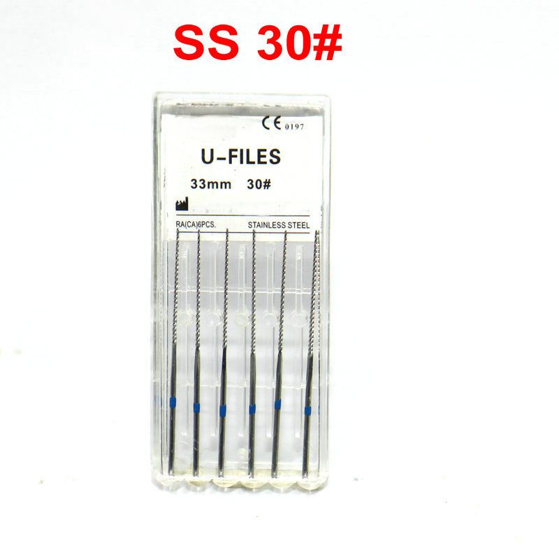Ultrasonic U-Files Staniless Steel NITI 15-40# 33mm for Root Canal ...