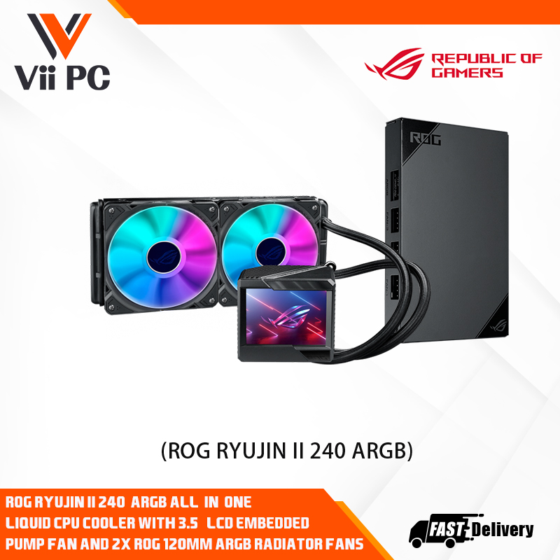 ASUS ROG Ryujin II 240 360 ARGB all-in-one liquid CPU cooler -3.5" LCD ...