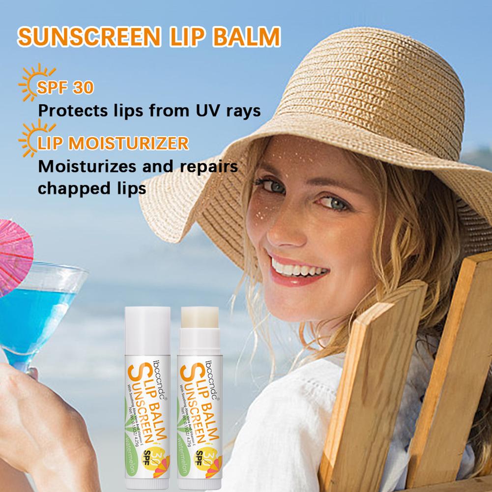 1pc Sunscreen Lip Balm SPF 30 UVA Protection Lips Watermelon Coconut ...