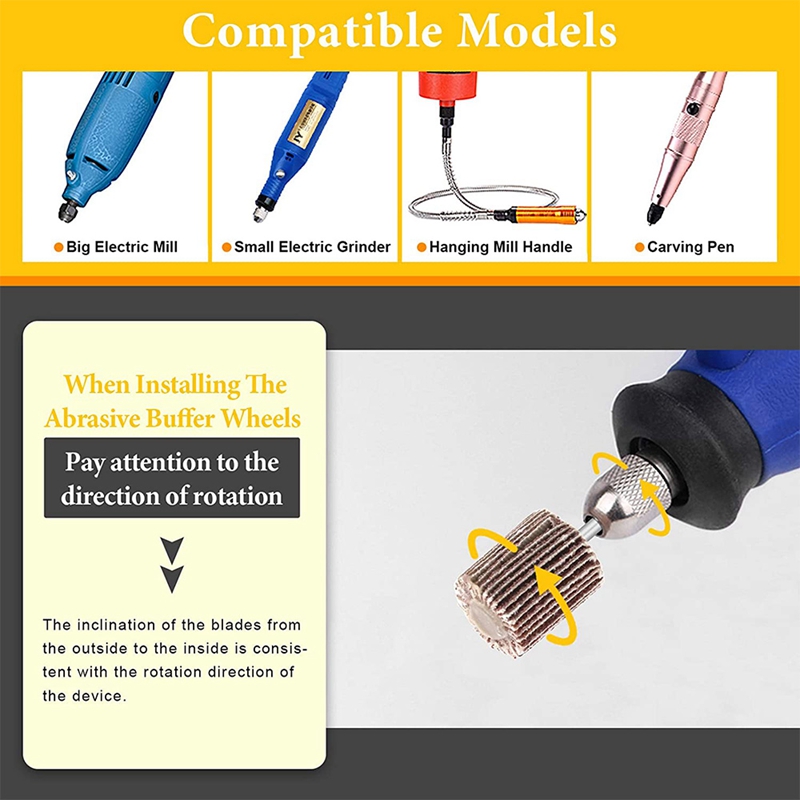 50Pcs Buffing Polishing Wheel Kit,1 Inch Abrasive Buffer Wheels ...