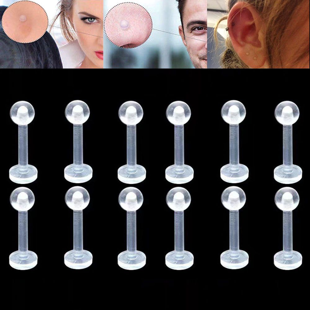 Clear Lip Piercing Stud