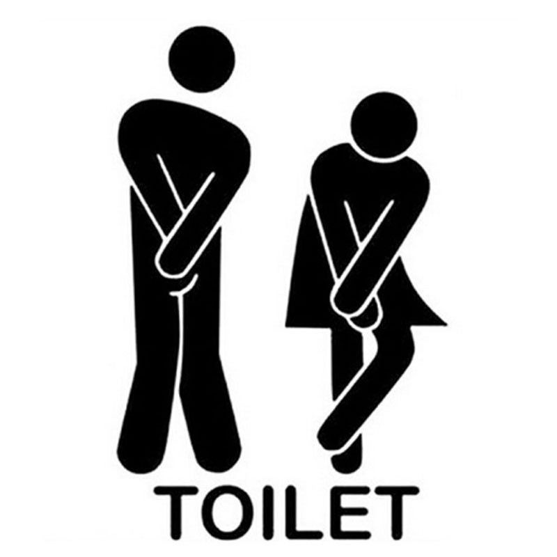 Stick Figure Toilet Door Sign Wall Sticker Vinyl Decal Decor - Dark ...
