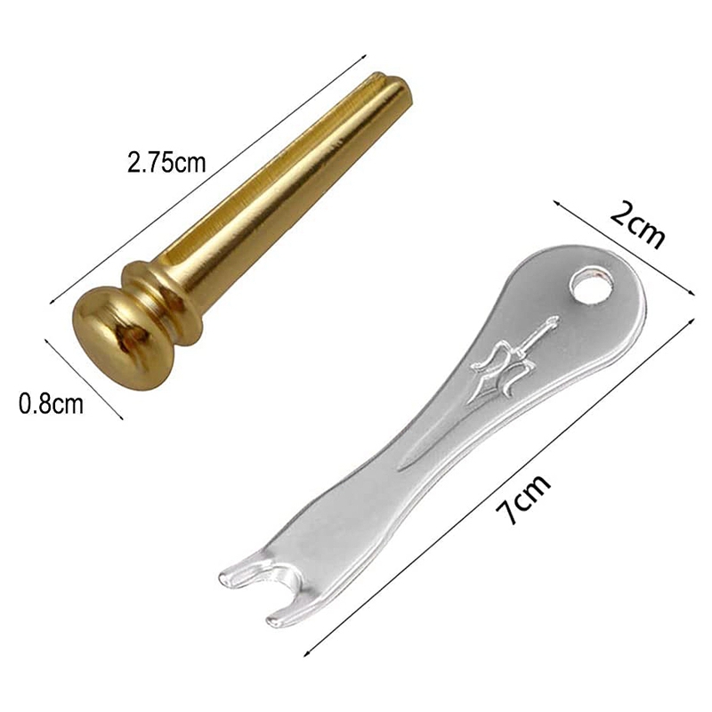 Guitar Bridge Pins 6Pcs Brass Endpin for Acoustic Guitar with Guitar ...