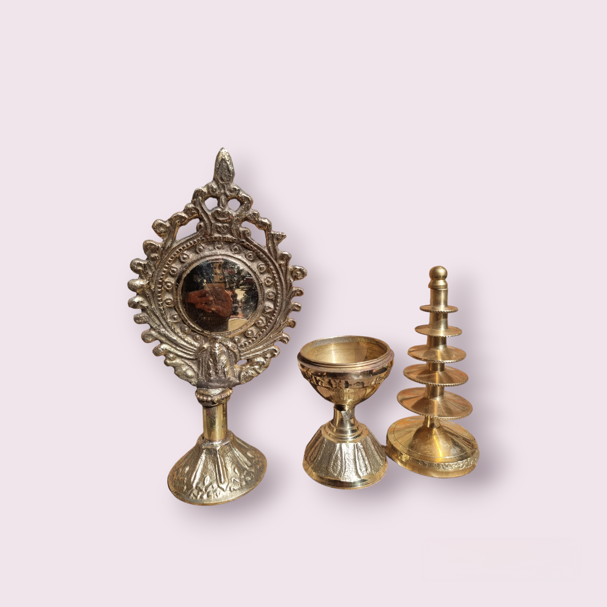 Brass Sinamu & Jwala Nhyaka - 7inch/17cm - Newari Pujaset - Sinhamu ...