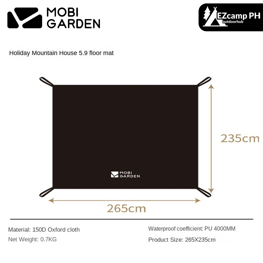 Mobi Garden Holiday Mountain Residence 5.9 Tent Groundsheet Floor Mat ...