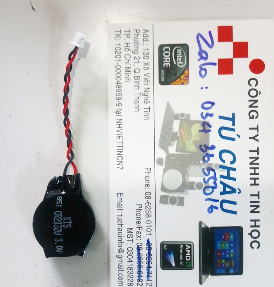 Pin cmos cr2032 - 3v loại dây hàn sản có chân cắm nhỏ 2 lổ