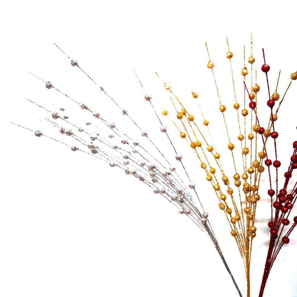 Plastic Pistachio Wedding Simulation Foam Glitter Fake Flower Christmas ...