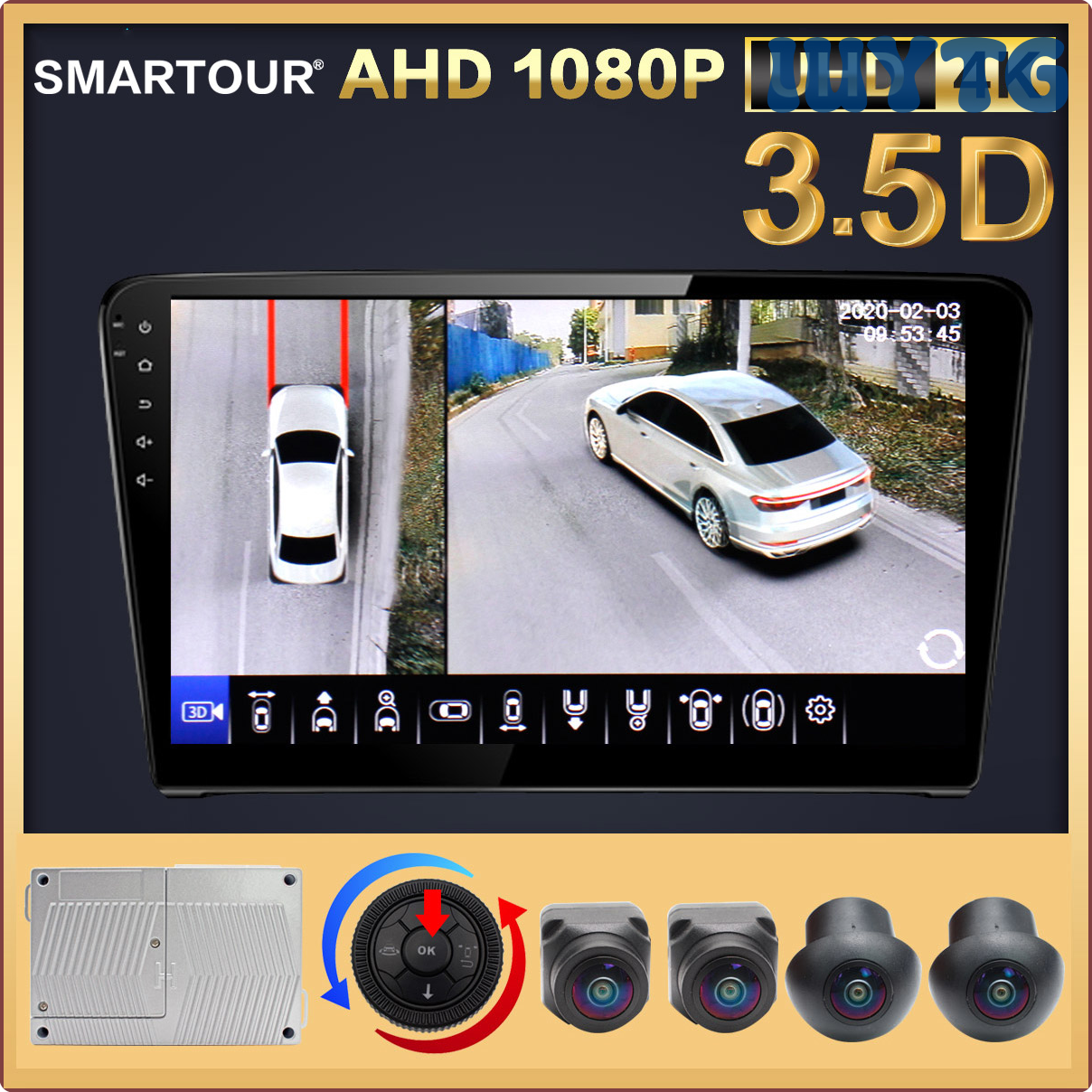 IUYTG SMARTOUR HD 4K UHD 3.5D 360 Degree Bird View Panorama System ...