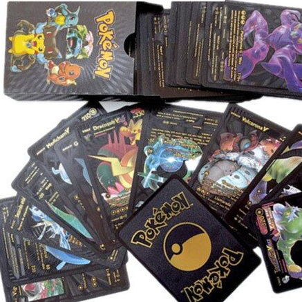 27-54pcs Metal Gold Silver Pokemon Cards English Version Charizard ...
