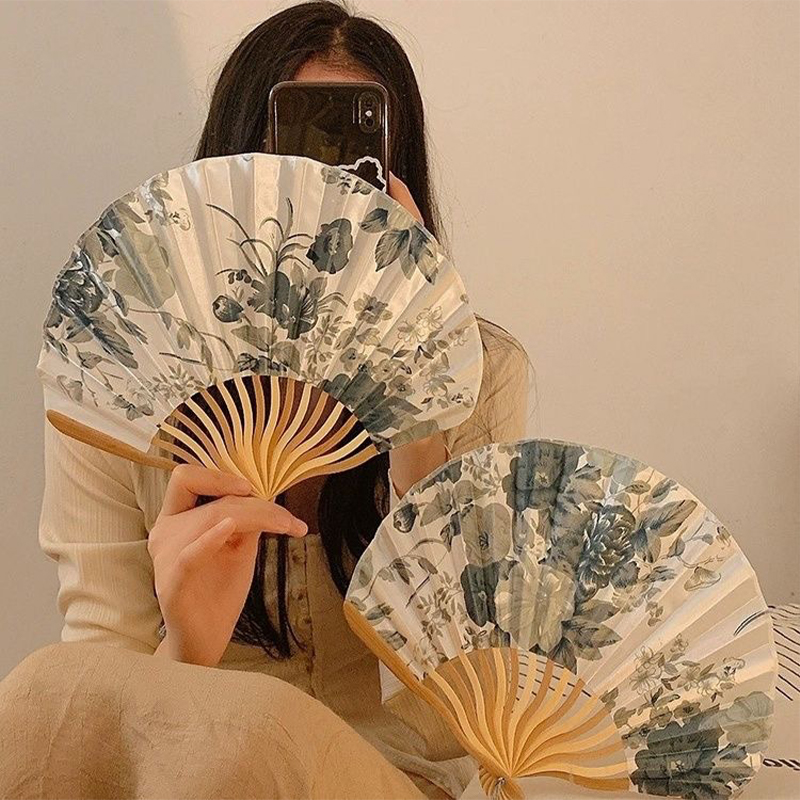 Chinese Japanese Style Silk Fan Folding Fan Wedding Art Gifts Dance ...