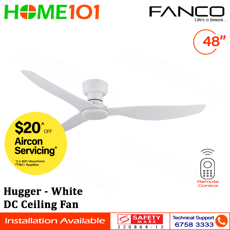 Fanco DC Motor Ceiling Fan with LED Light (Optional) & Remote Control ...