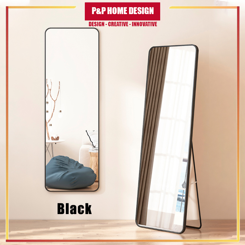 Dressing Curved Stand Mirror Standing Cermin Tinggi Besar Modern Nordic ...