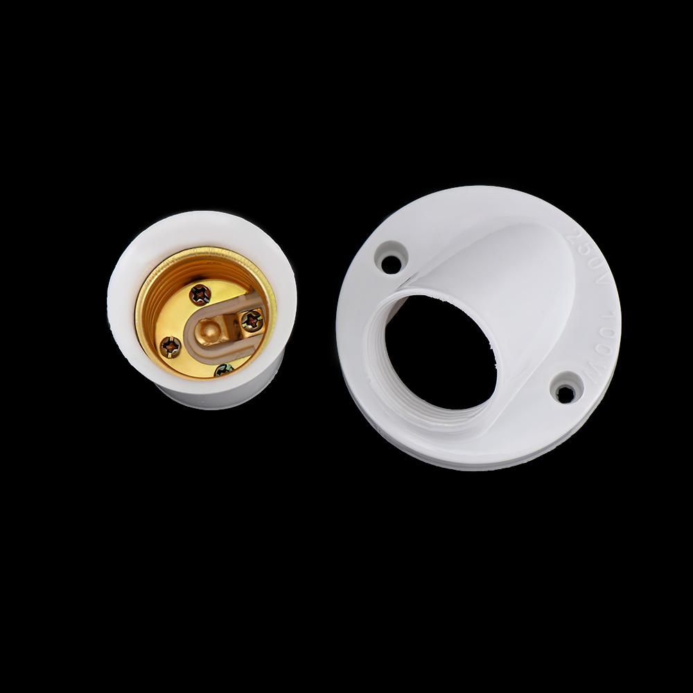 Wall Mount E27 Plastic Base Socket 45 Degree Angle Converter Bulb ...