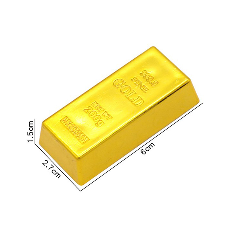 Plastic Fake Gold Bullion Simulated Golden Brick Fake Glittering Gold ...