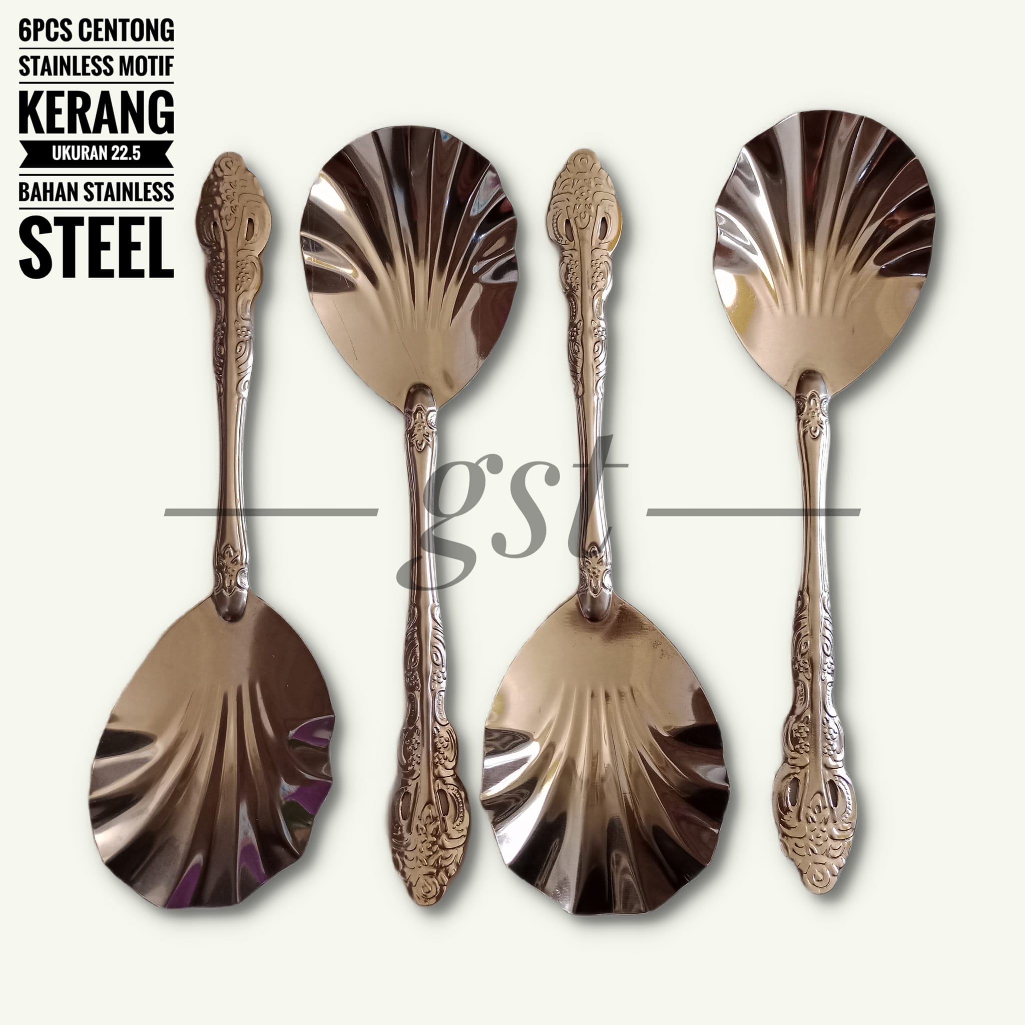 GST Isi 6Pcs Sendok Prasmanan Sendok Sayur Centong Kerang Stainless ...