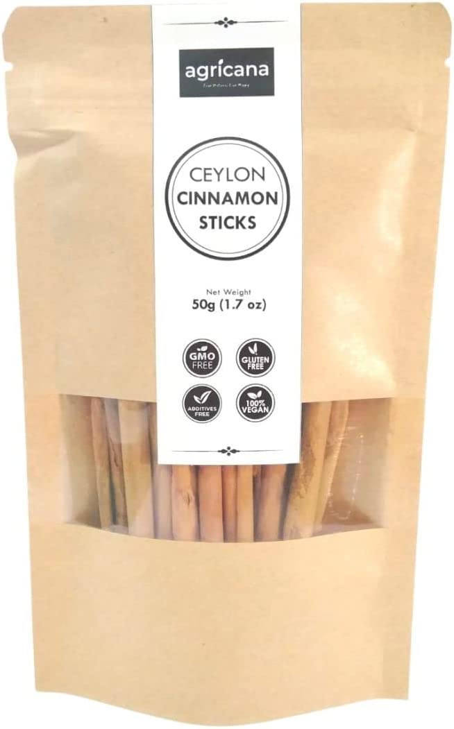 Agricana Cinnamon Sticks True & Authentic Ceylon Cinnamon Quills Roll ...