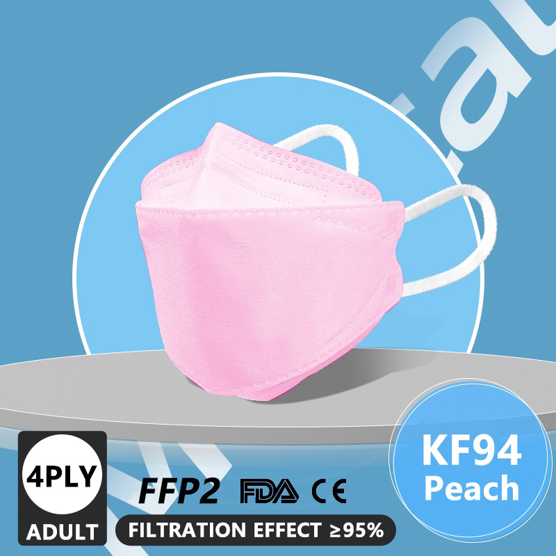 100pcs Kf94 Face Mask 4 Layer Non-woven Protection Filter 3d Anti Dust ...