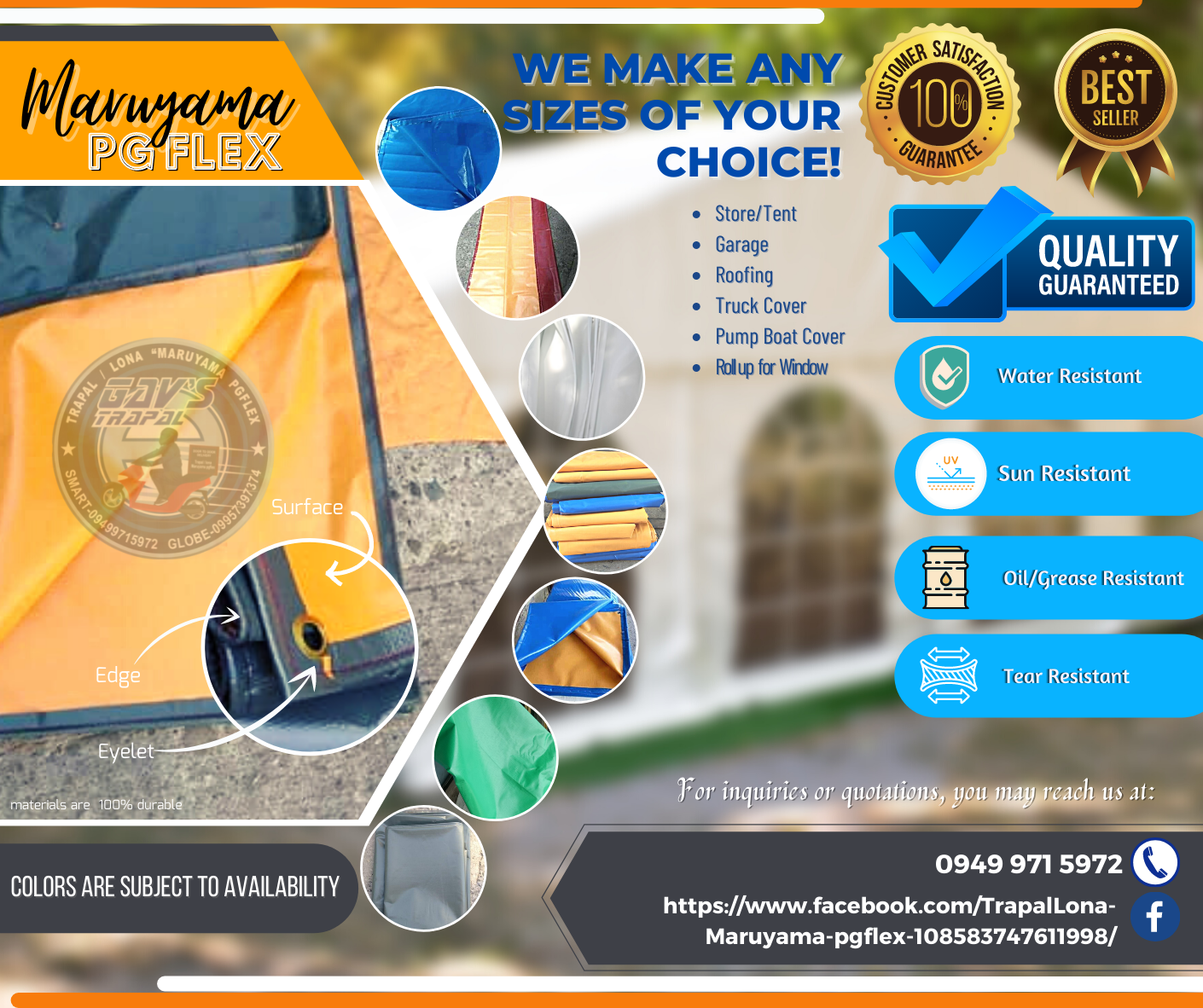 3x19ft ORIGINAL MARUYAMA TRAPAL | LONA | TOLDA | TARPAULIN | ROOF COVER ...