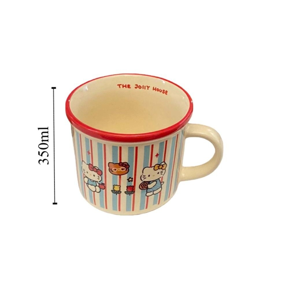 Drinkware 350ml Kitty Ceramic Milk Cup Cartoon Kitty Cat Coffee Mug ...