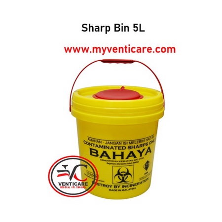 YELLOW BIOHAZARD SHARP BIN 5L | Lazada