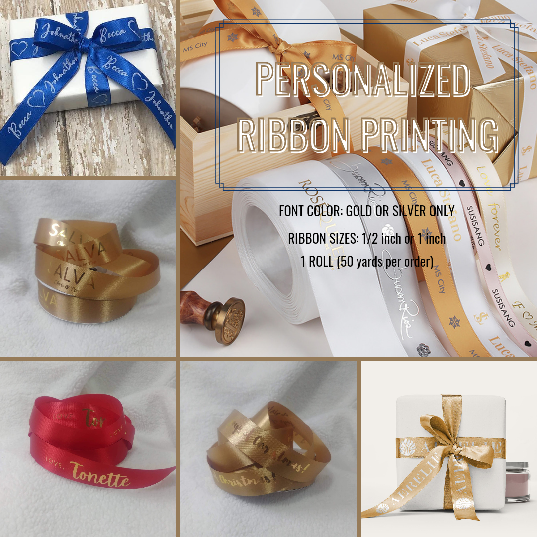 Personalized Logo / Label Ribbon Printing - Satin Cut Edge Ribbons (1 ...